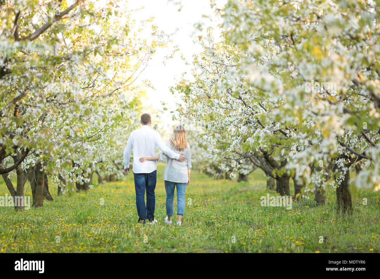 relationships, love, nature concept. there is a newly married couple ...