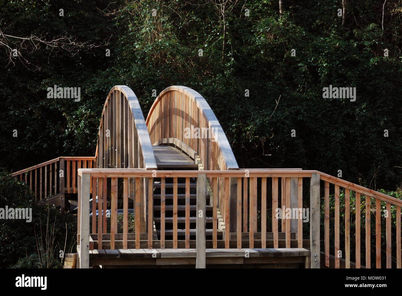 Glulam laminated timber arch bridge hi-res stock photography and images ...