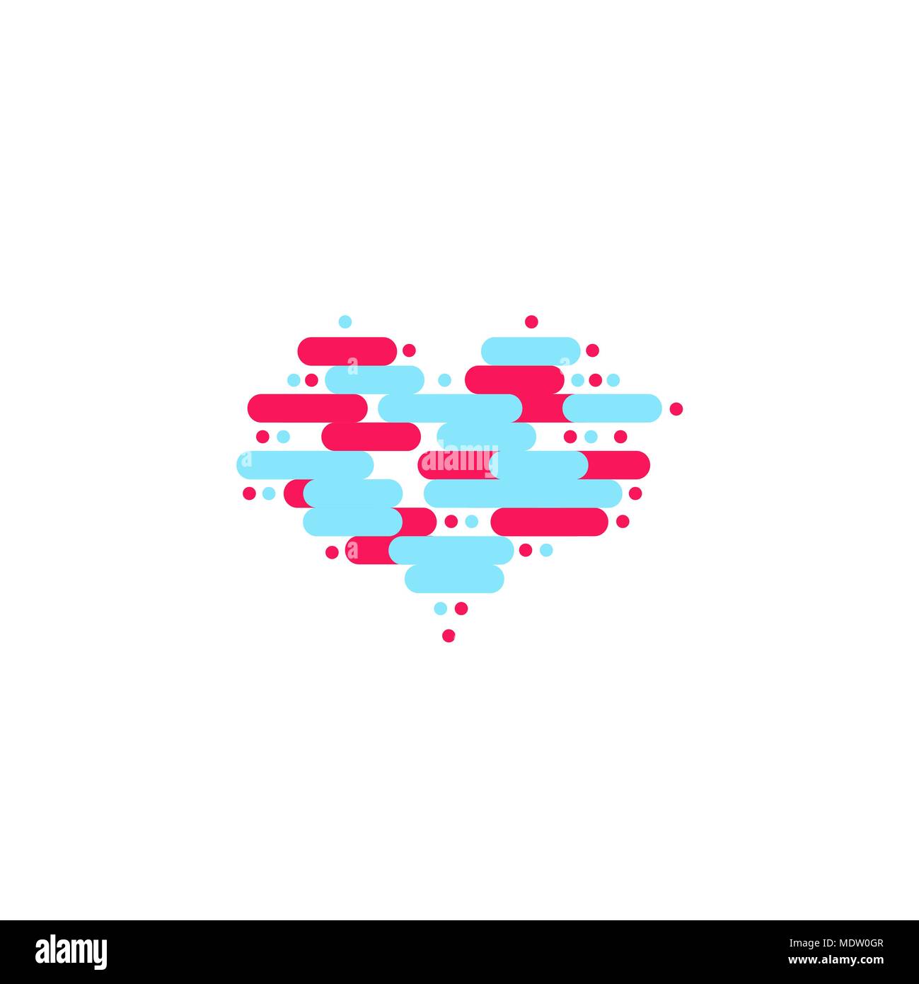 Heart of floating clouds. Heart icon, modern minimal flat design style ...