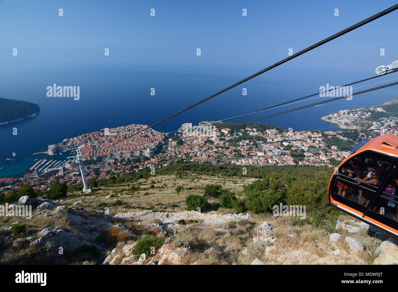 The cablecar to Srd Hill. Dubrovnik. Croatia Stock Photo - Alamy
