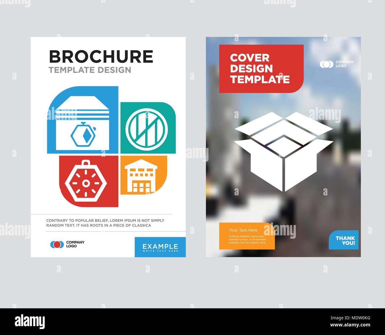 Package for delivery brochure flyer design template with abstract photo ...