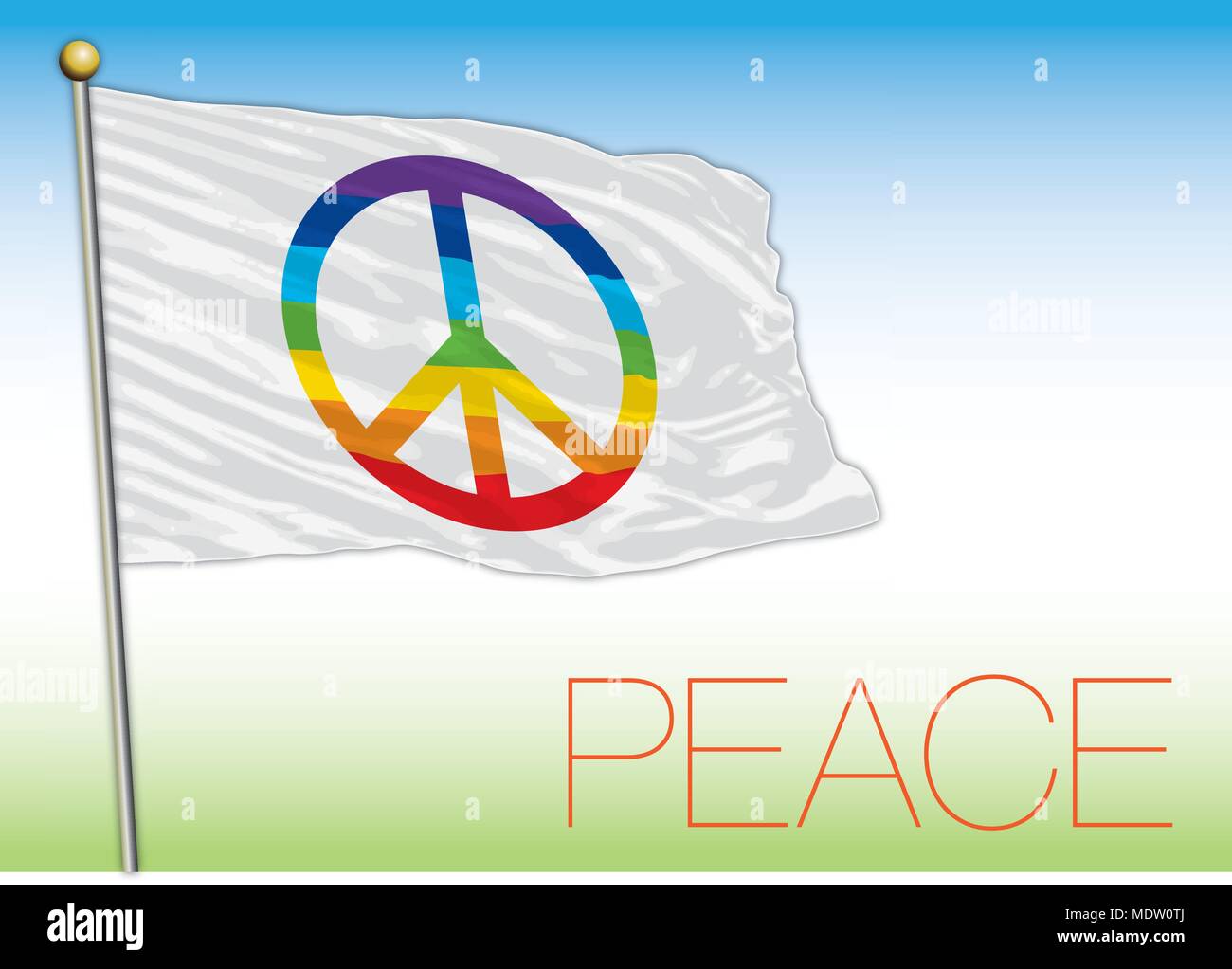 Peace flag and peace symbol Stock Vector Image & Art - Alamy