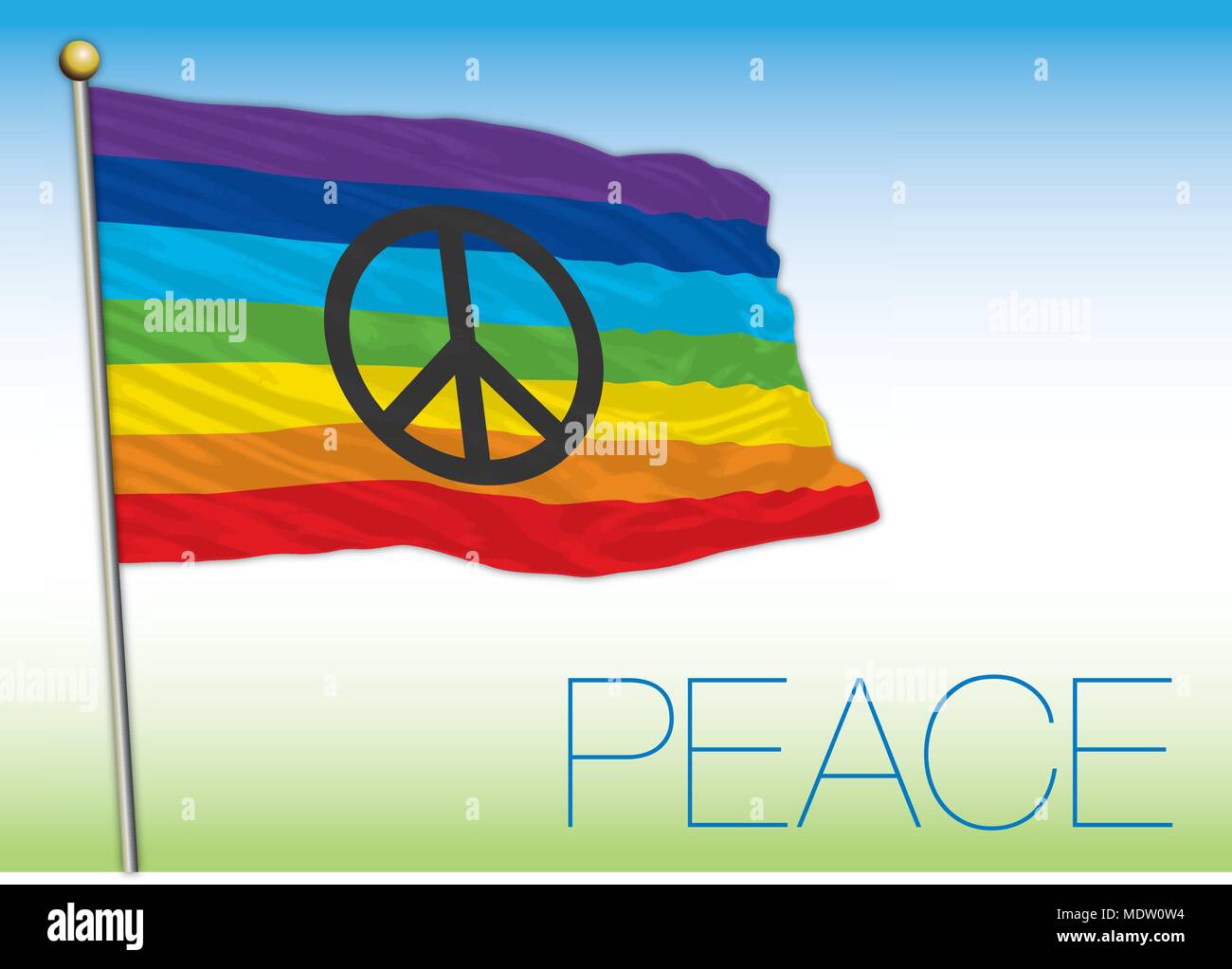Peace flag and peace symbol Stock Vector Image & Art - Alamy