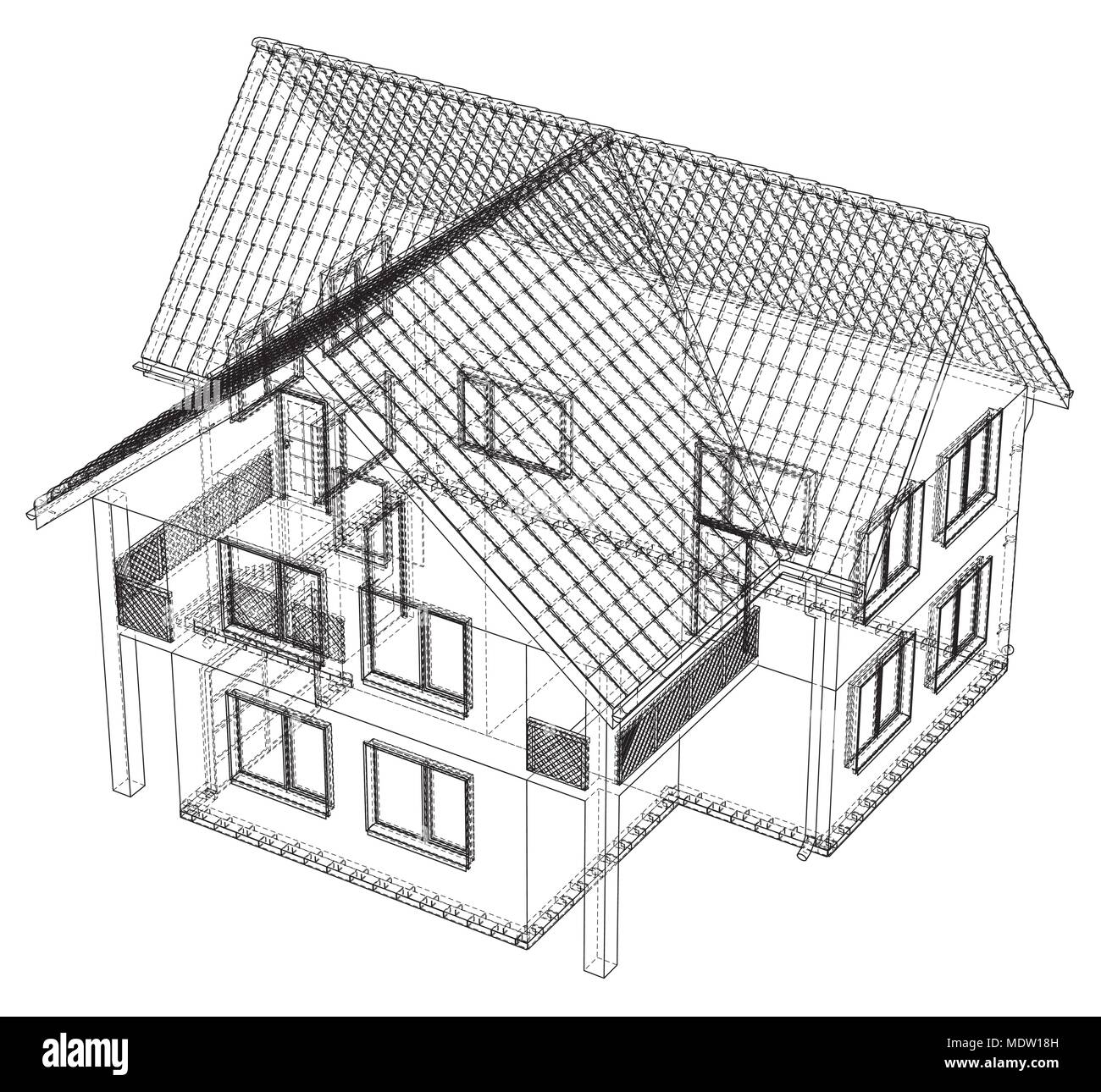 House blueprint Stock Vector Images - Alamy