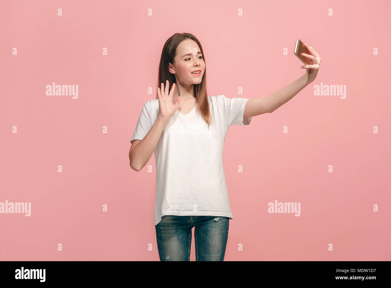 Teen girl making selfie photo hi-res stock photography and images - Alamy