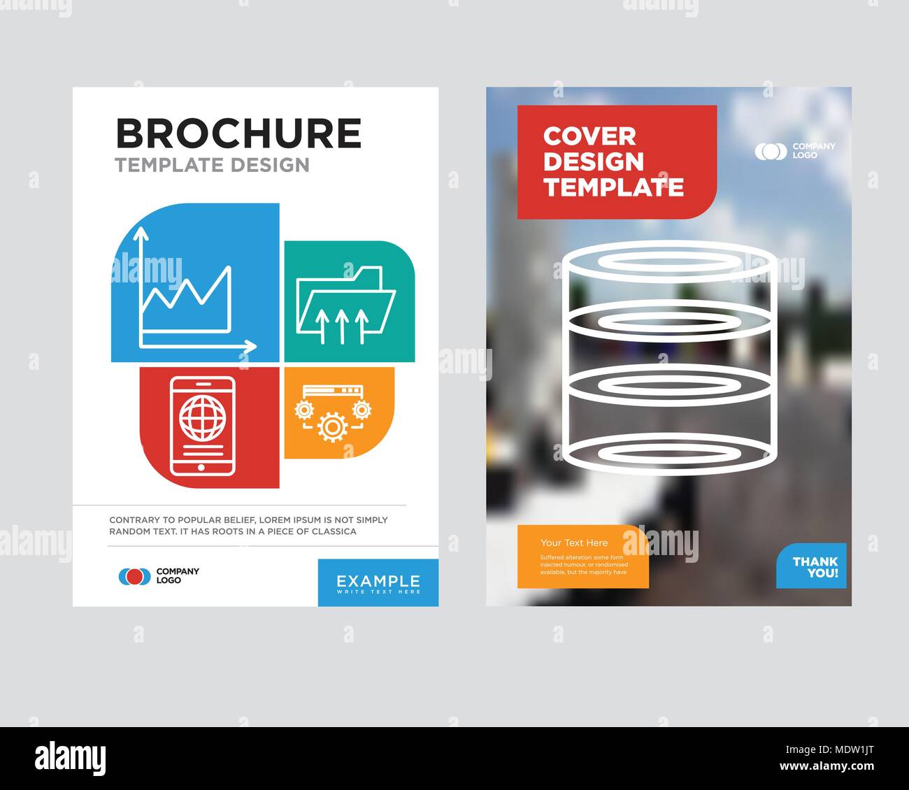 data analytics brochure flyer design template with abstract photo ...