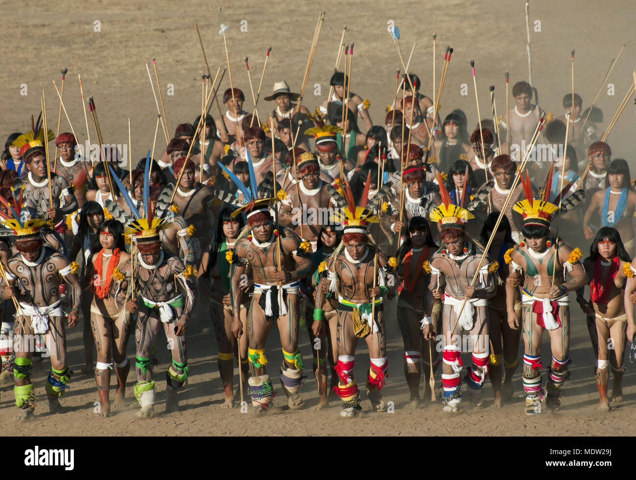 Indians Kalapalo Village Aiha preparing for Jawari with Wuaja ethnicity ...