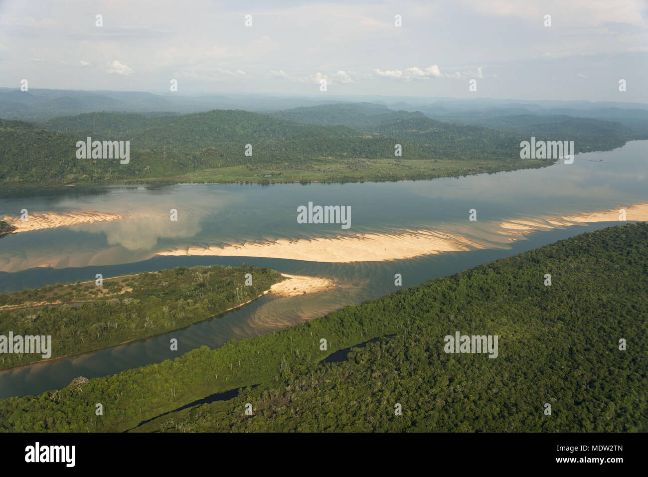 Aerial view of the Xingu River in the period of ebb Stock Photo - Alamy
