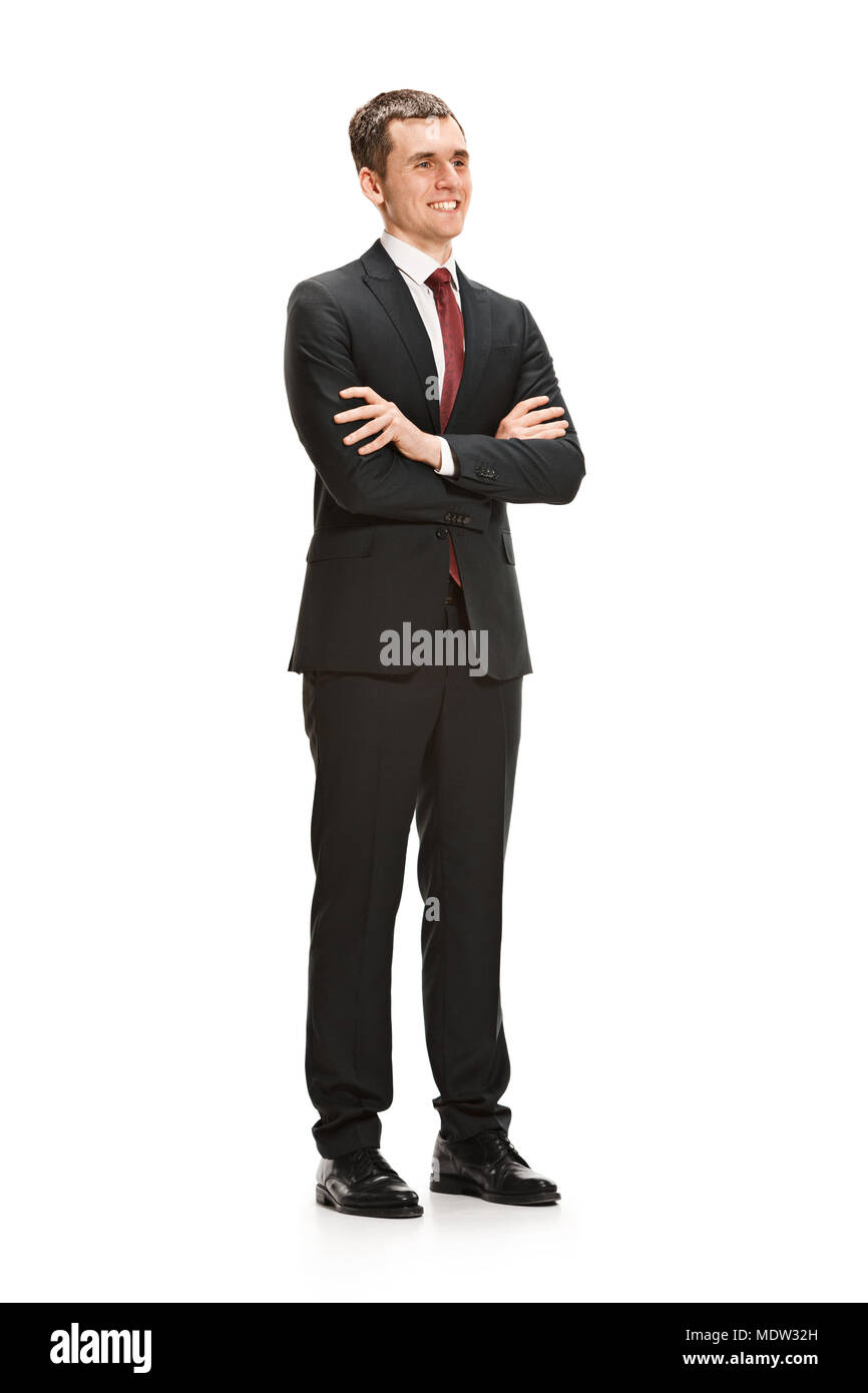 Full body portrait of businessman on white Stock Photo - Alamy