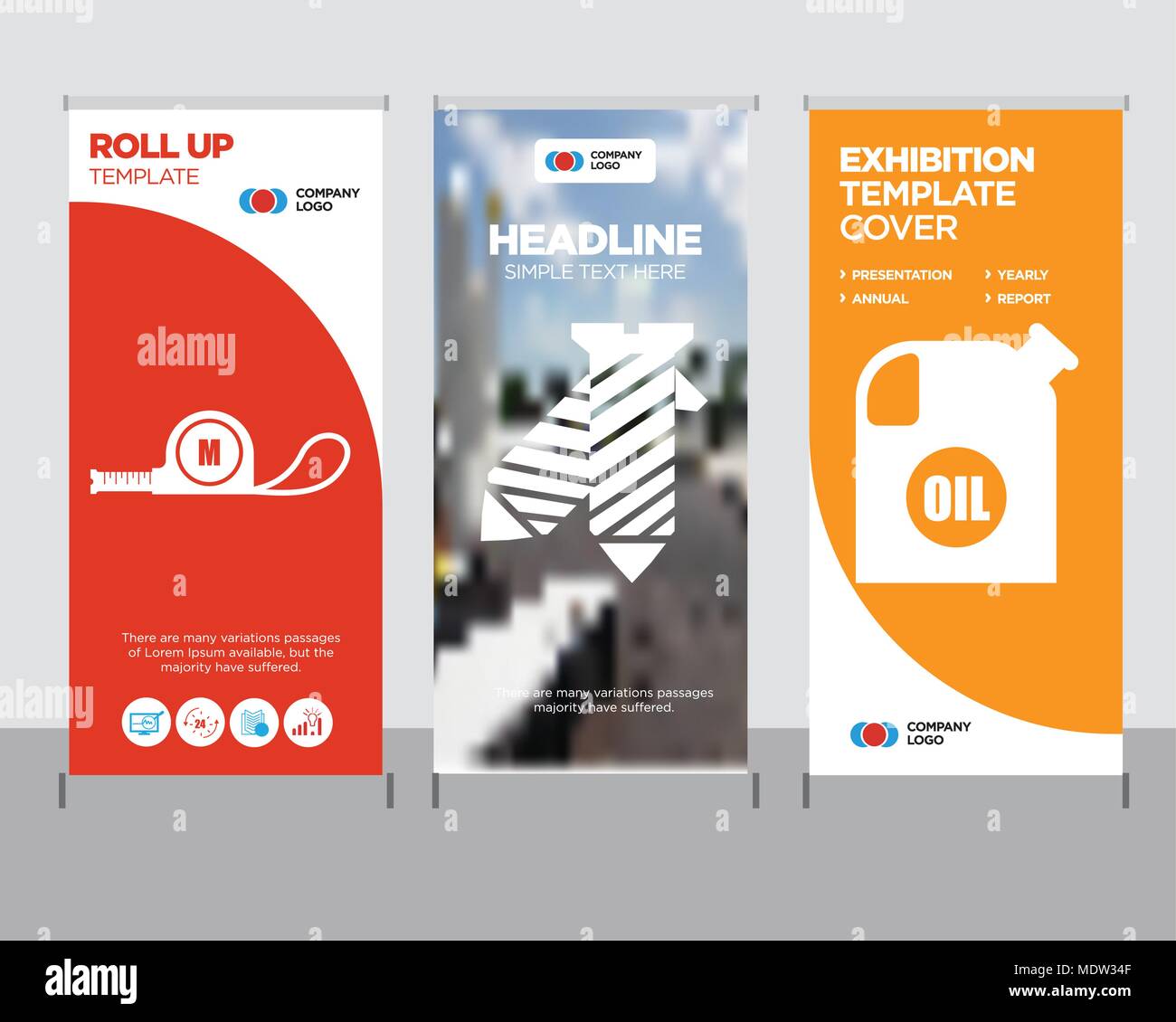 oil container modern business roll up banner design template, tie ...