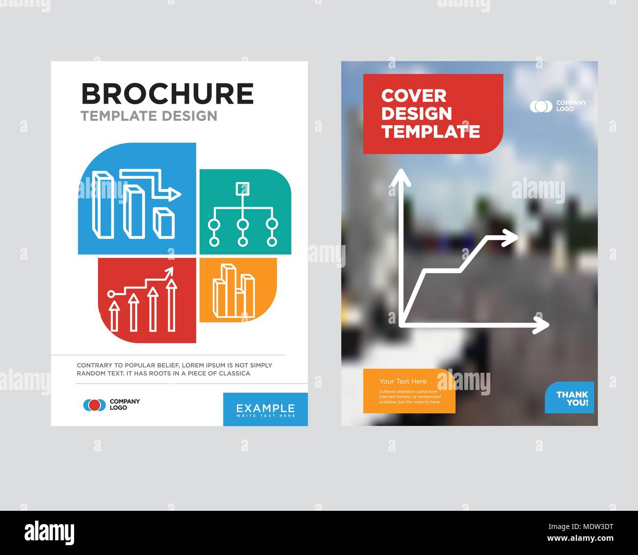 Triangular pyramid brochure flyer design template with abstract photo ...