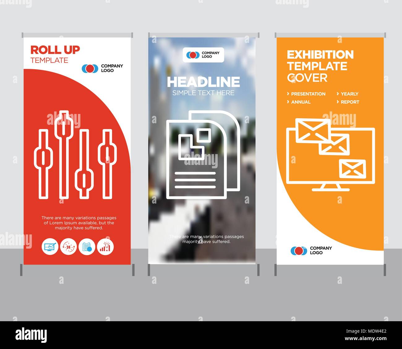 Monitor analytic modern business roll up banner design template, Data ...