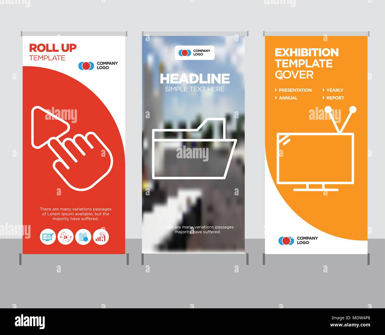 Television with antenna modern business roll up banner design template ...