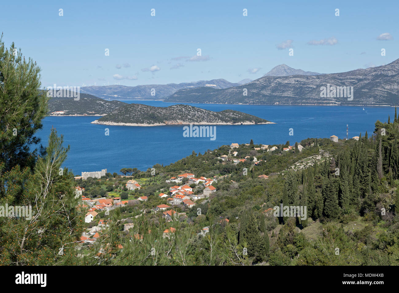 view of Šipan Island, Ruda Island and the mainland (from left) from ...
