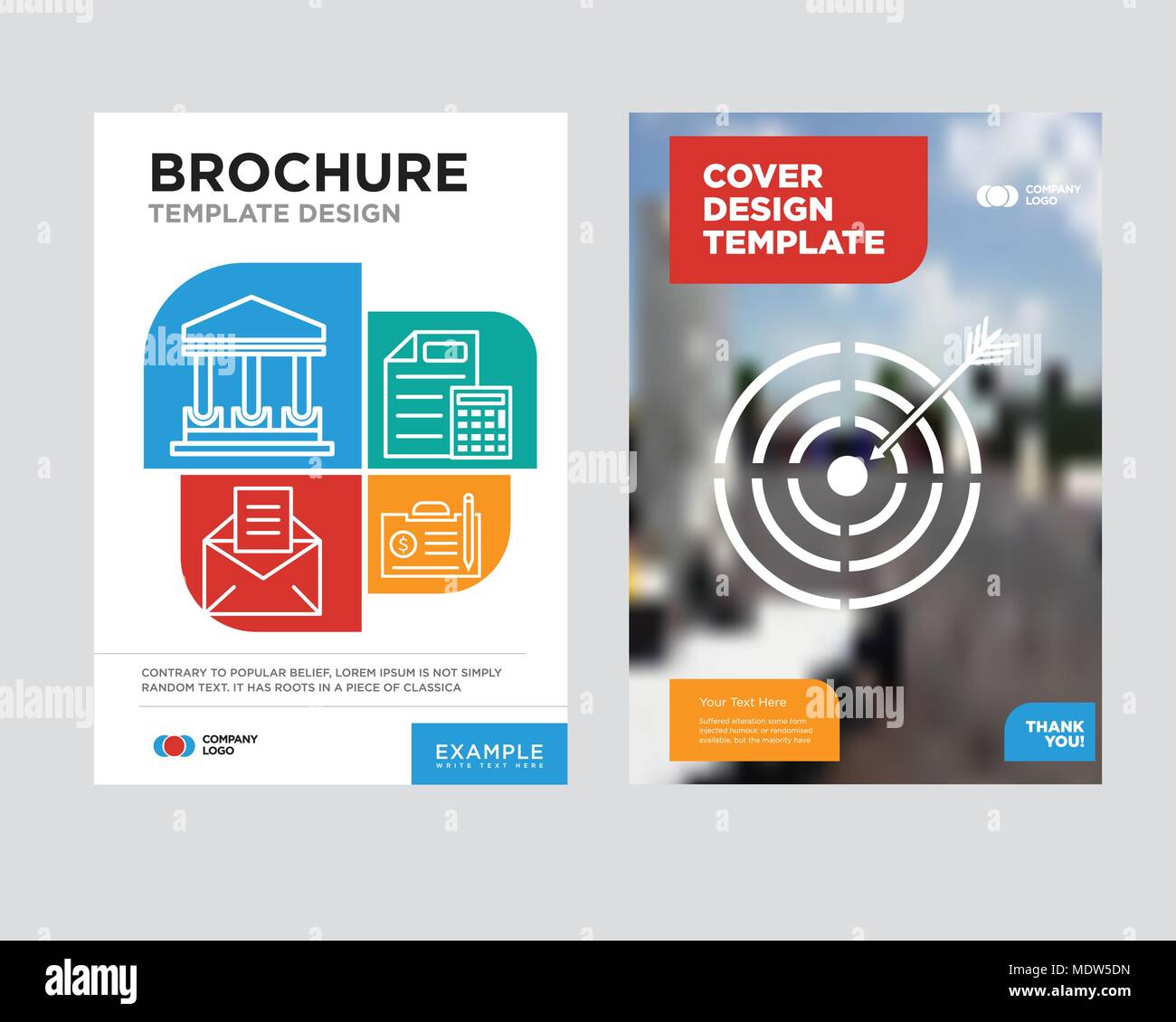 target brochure flyer design template with abstract photo background ...