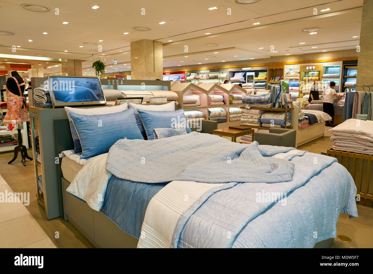 BUSAN, SOUTH KOREA - MAY 28, 2017: inside Lotte Department Store in ...
