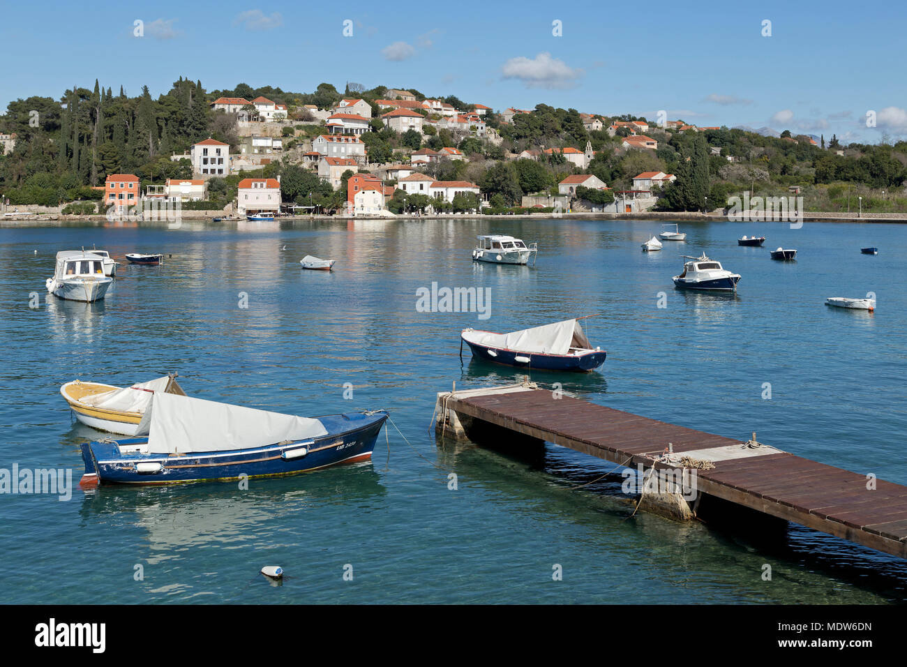 boats, Donje Čelo, Koločep Island, Elaphite Islands, Dalmatia, Croatia ...