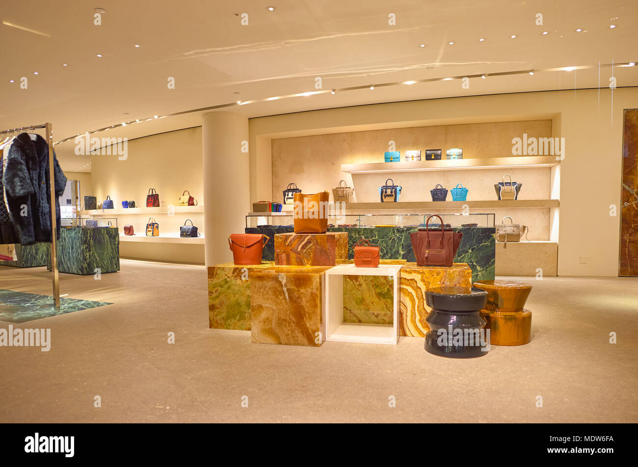 HONG KONG - OCTOBER 25, 2015: inside a store at the Landmark shopping ...