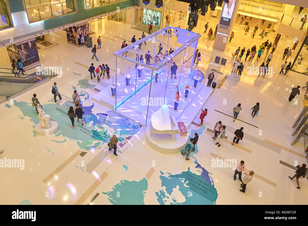 HONG KONG - NOVEMBER 02, 2015: interior of New Town Plaza shopping mall ...
