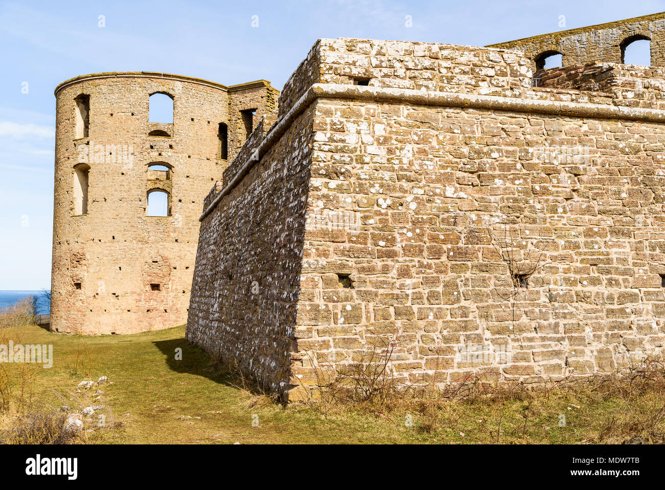 Historic castle ruin at Borgholm, Oland in Sweden. A popular travel ...