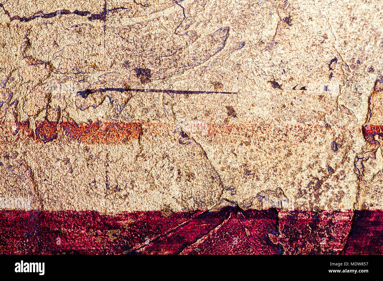 Red with golden bumpy wall stucco texture background Stock Photo - Alamy
