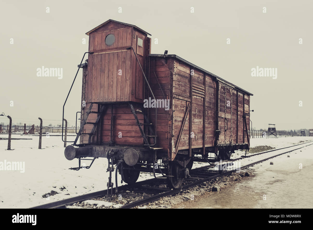 Auschwitz train rails hi-res stock photography and images - Alamy