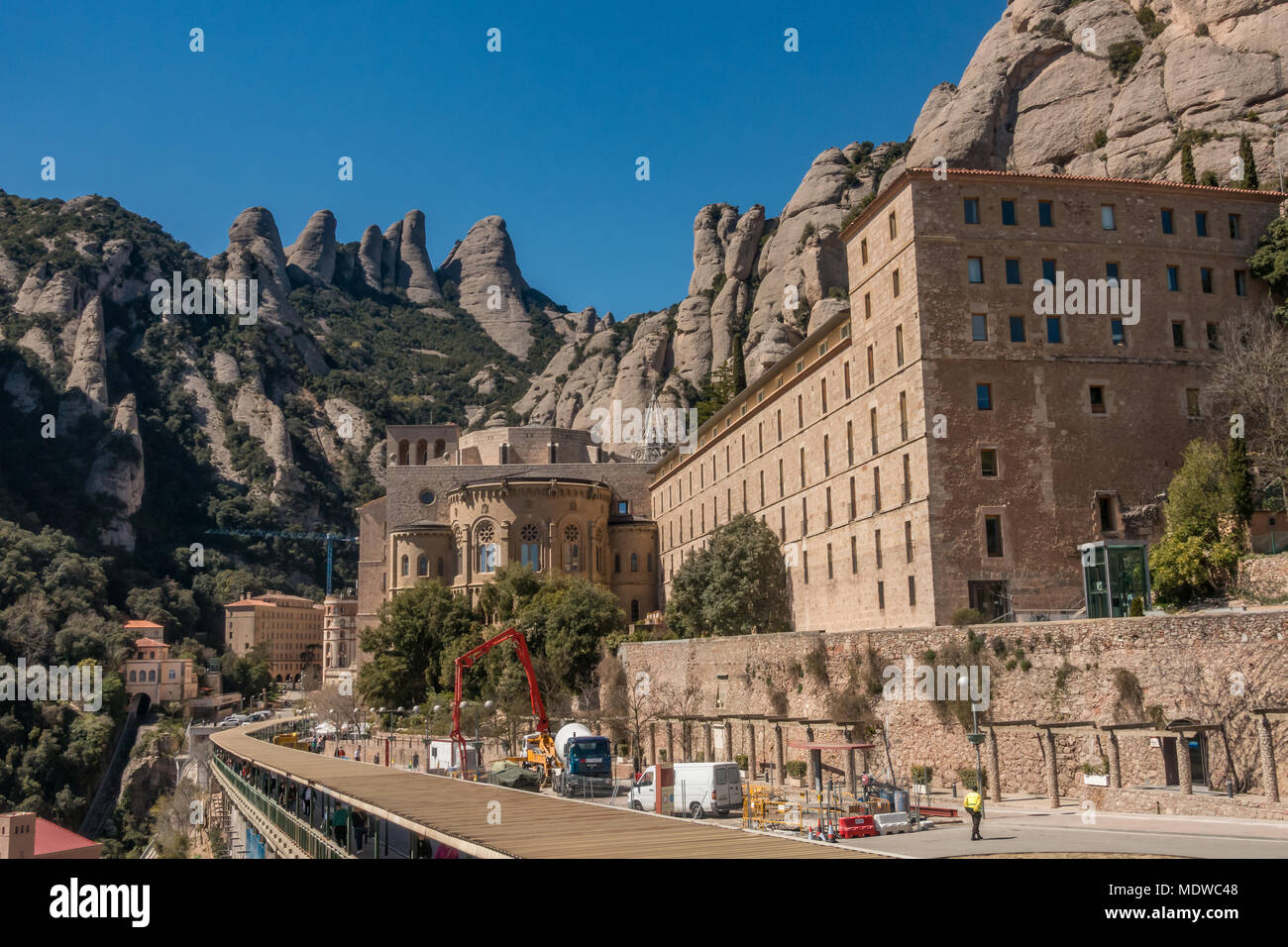 A view of the benedictine monastery at Montserrat in Spain Stock Photo ...