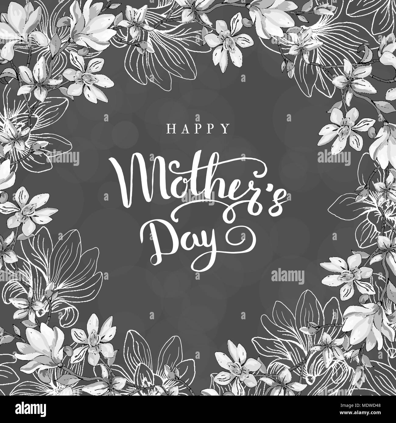 Happy Mothers Day Greeting Card With Mothers Day Floral Background