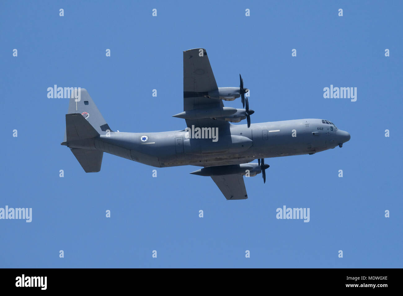 A Lockheed Martin C-130J Super Hercules four-engine turbo prop military ...