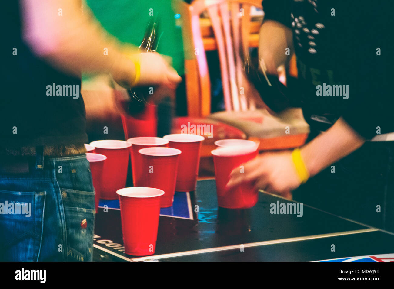 Red cups at a partying filled Stock Photo - Alamy