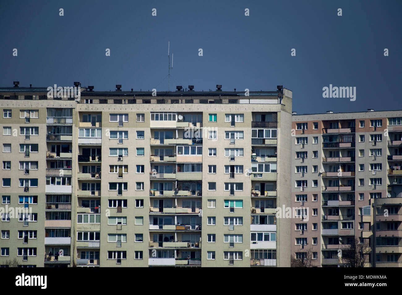 Communist era apartment buildings in Gdansk, Poland. April 13th 2018 ...