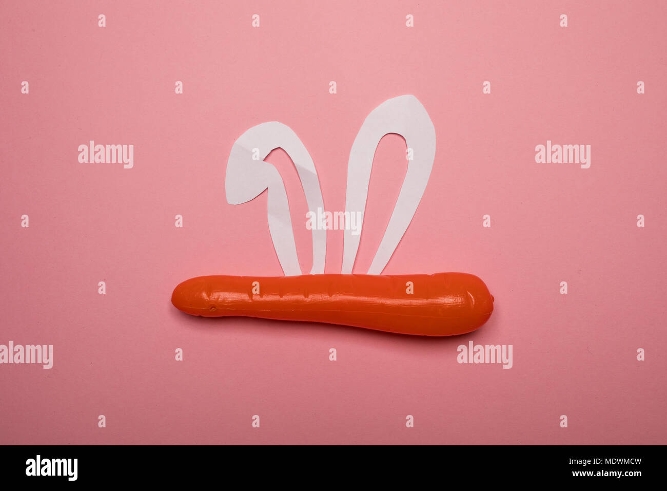 Abstract rabbit on the pink background Stock Photo - Alamy