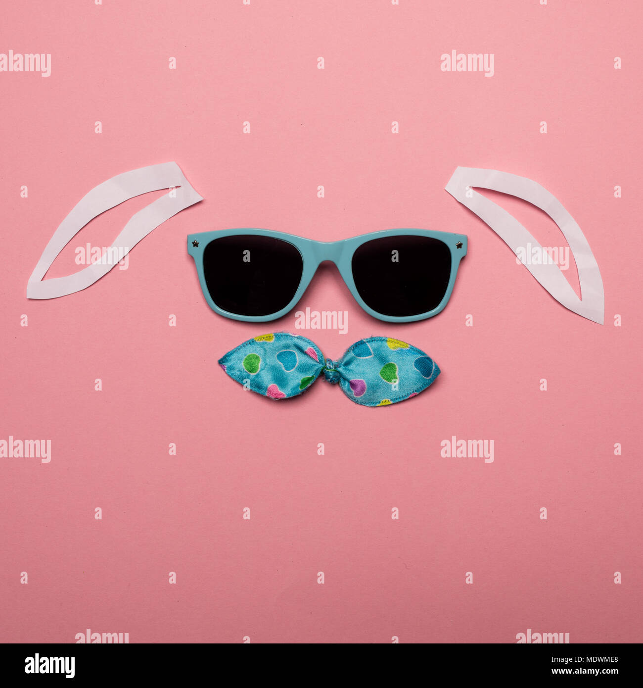 Abstract rabbit on the pink background Stock Photo - Alamy