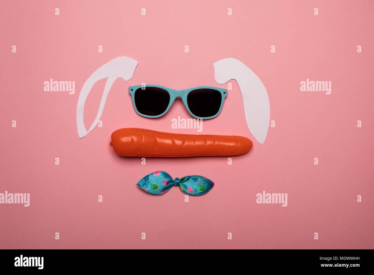 Abstract rabbit on the pink background Stock Photo - Alamy