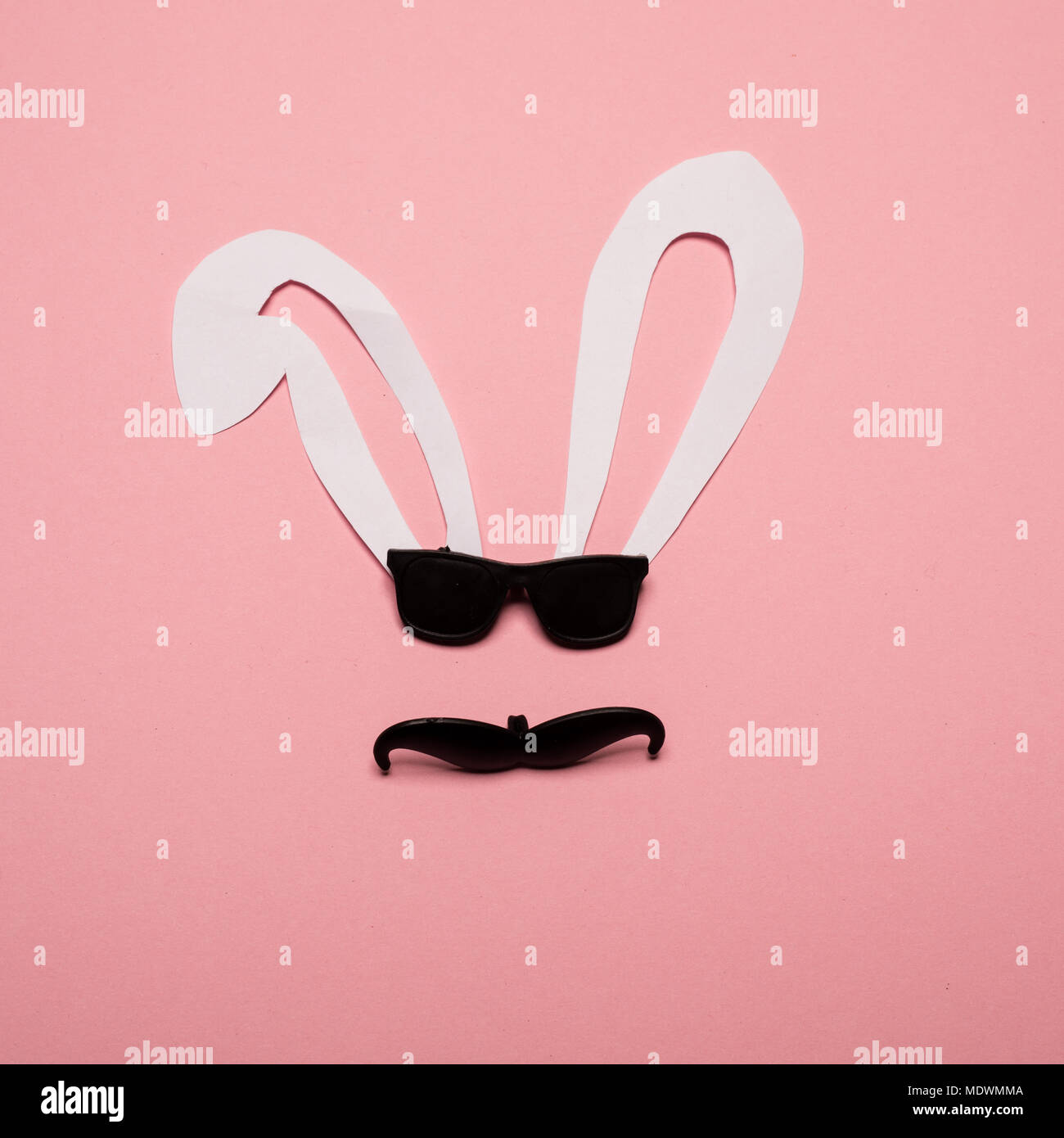 Abstract rabbit on the pink background Stock Photo - Alamy