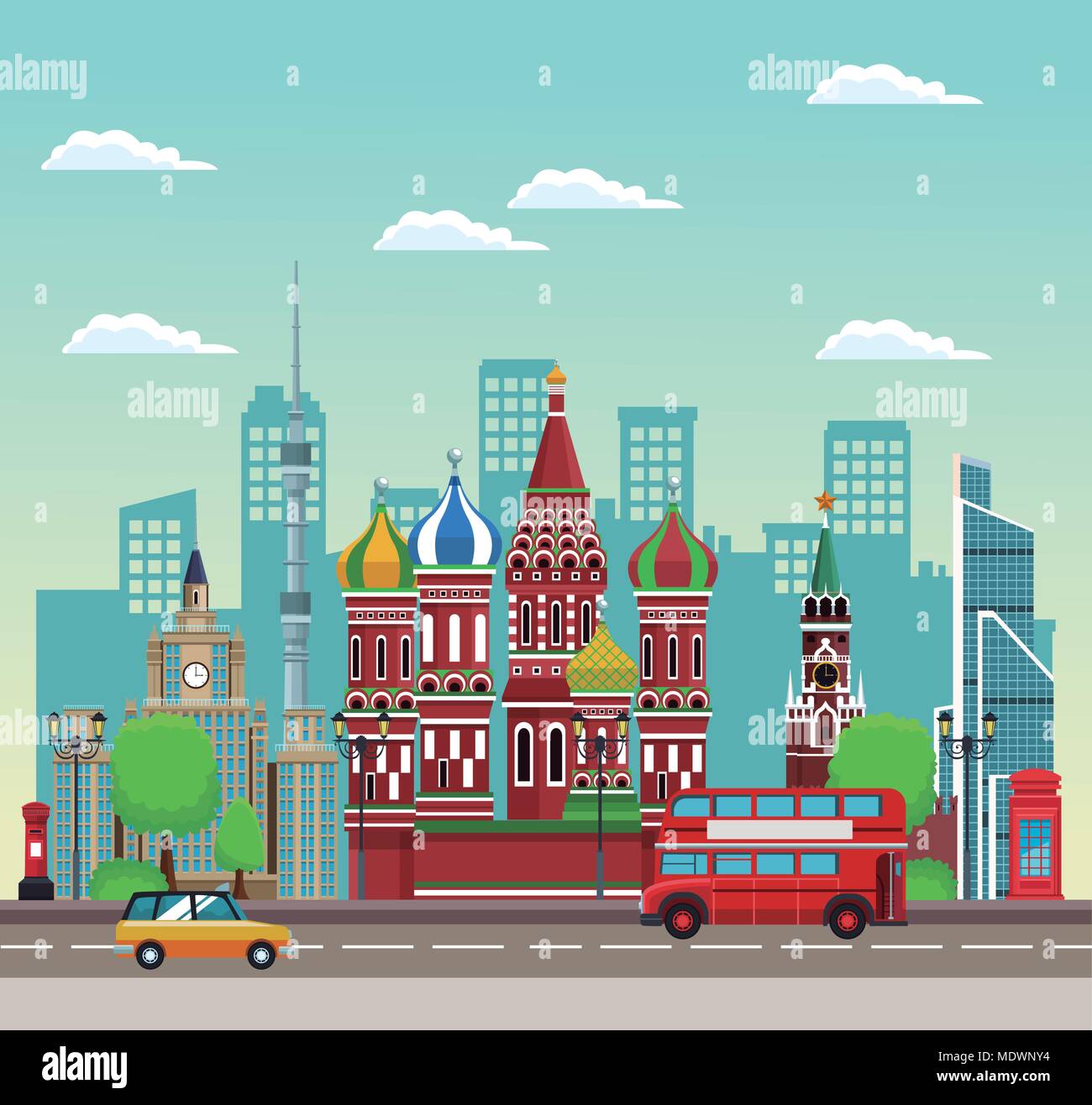 Famous european buildings Stock Vector Images - Alamy