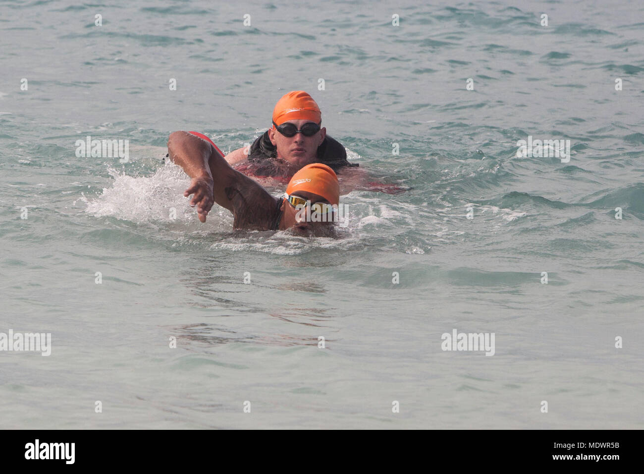 A U.S. Marine attending a Marine Corps Instructor of Water Survival ...