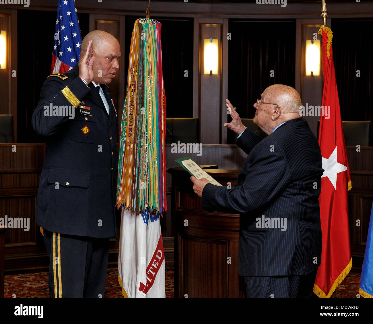 Col. (Ret.) Gene Davis administers the Oath of Office for Maj. Gen ...