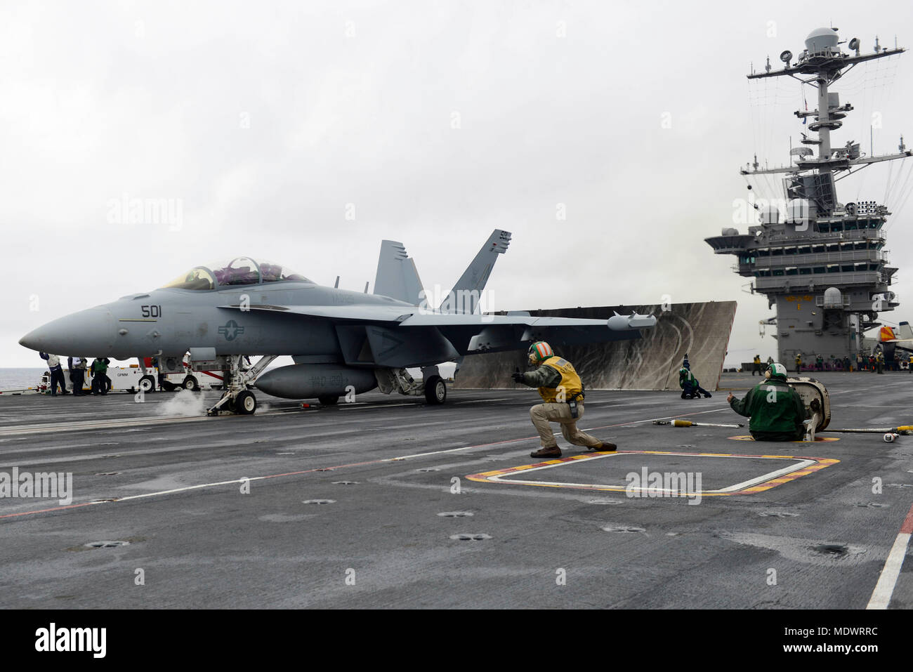 171208-N-PE636-018 ATLANTIC OCEAN (Dec. 8, 2017) An EA-18G Growler ...