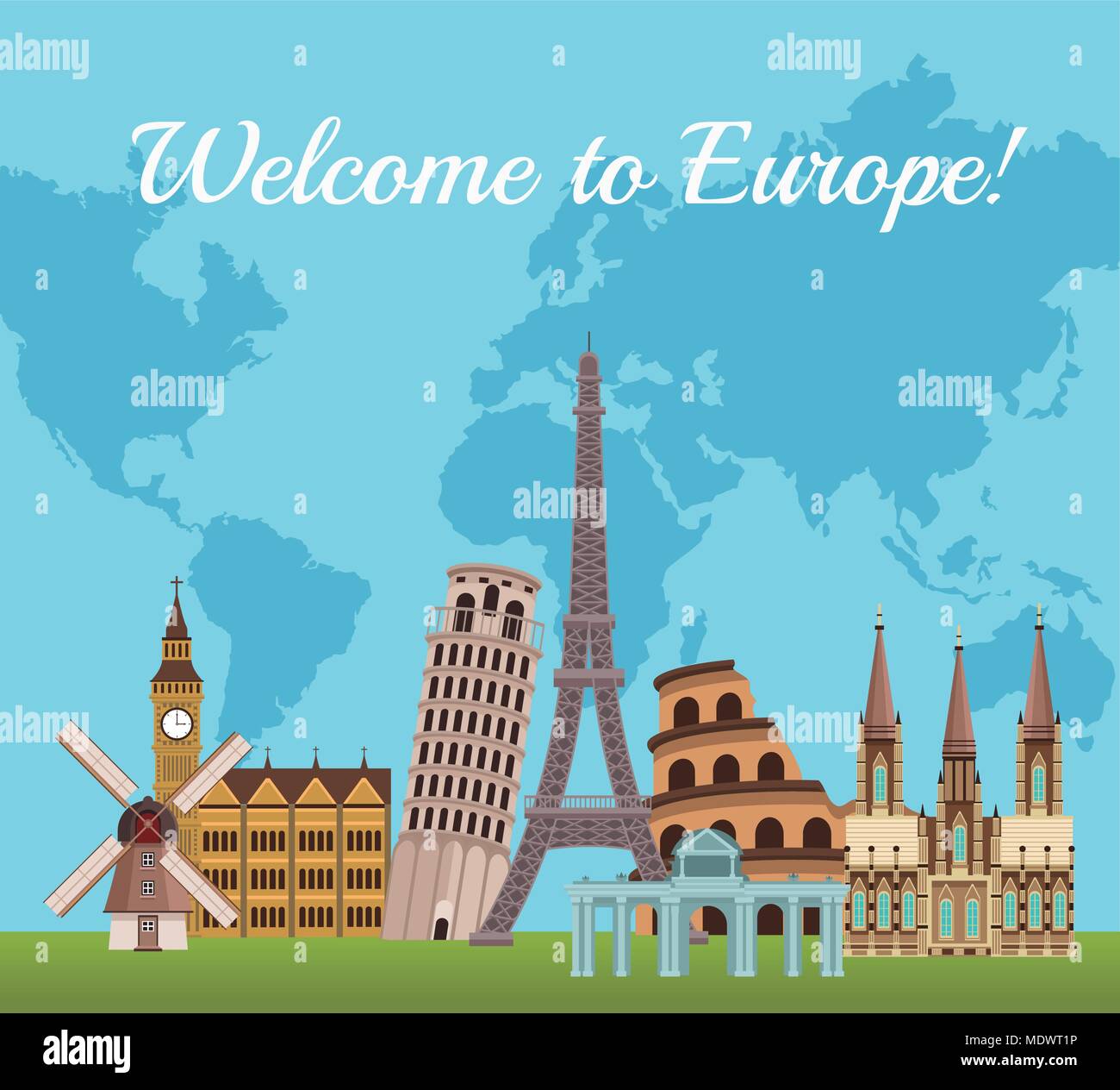 Welcome to europe Stock Vector Image & Art - Alamy