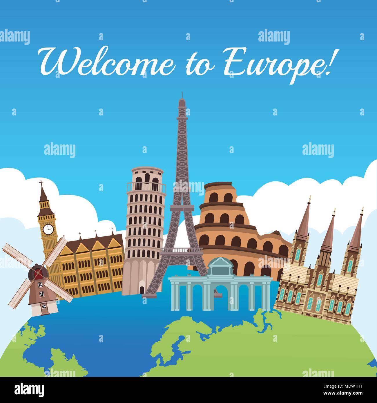 Welcome to europe Stock Vector Image & Art - Alamy