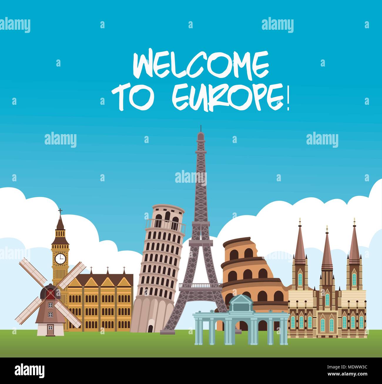 Welcome to europe Stock Vector Image & Art - Alamy
