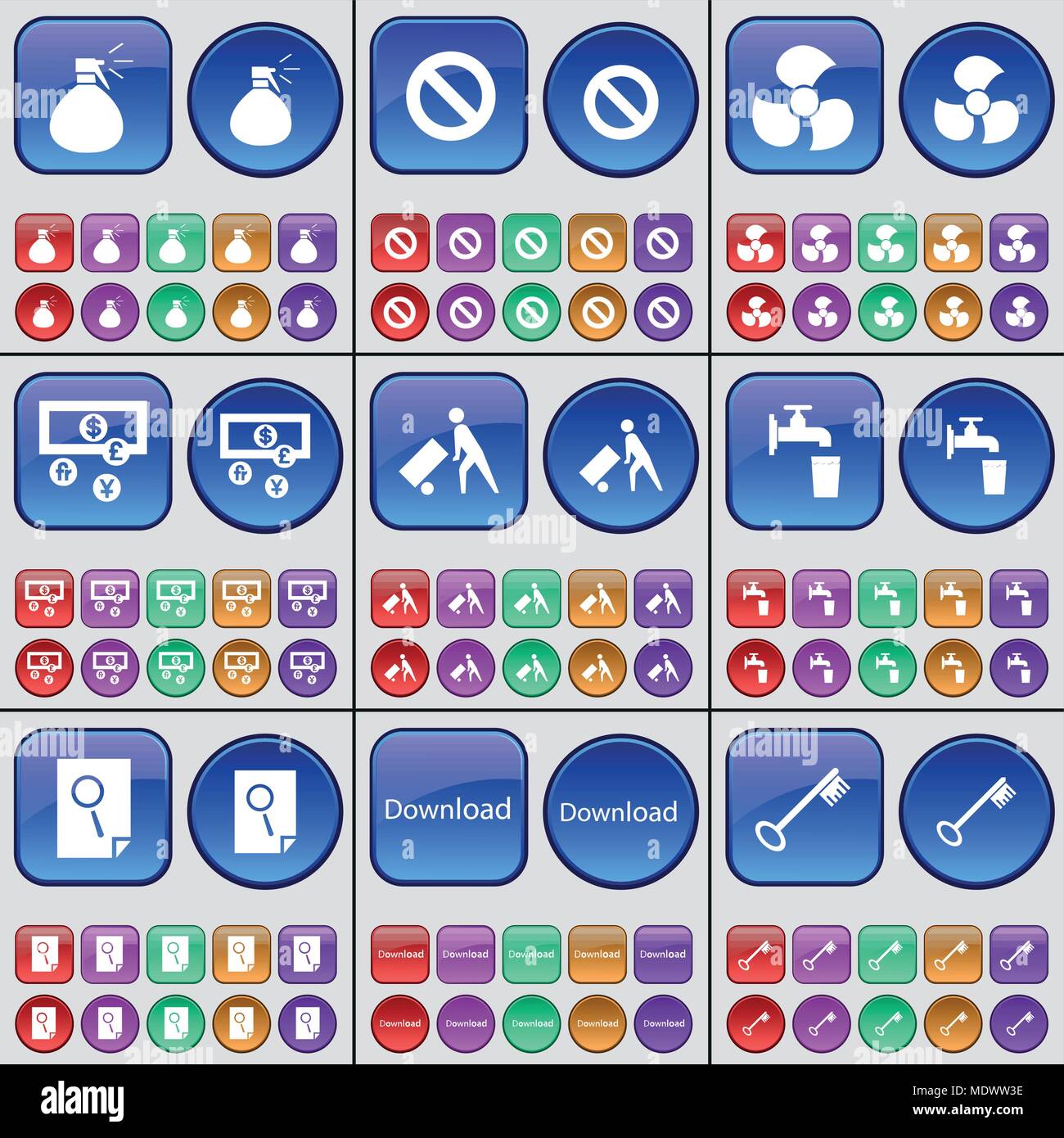 Spray, Stop, Screw, Currency, Silhouette, Tap, Note, Download, Key. A ...