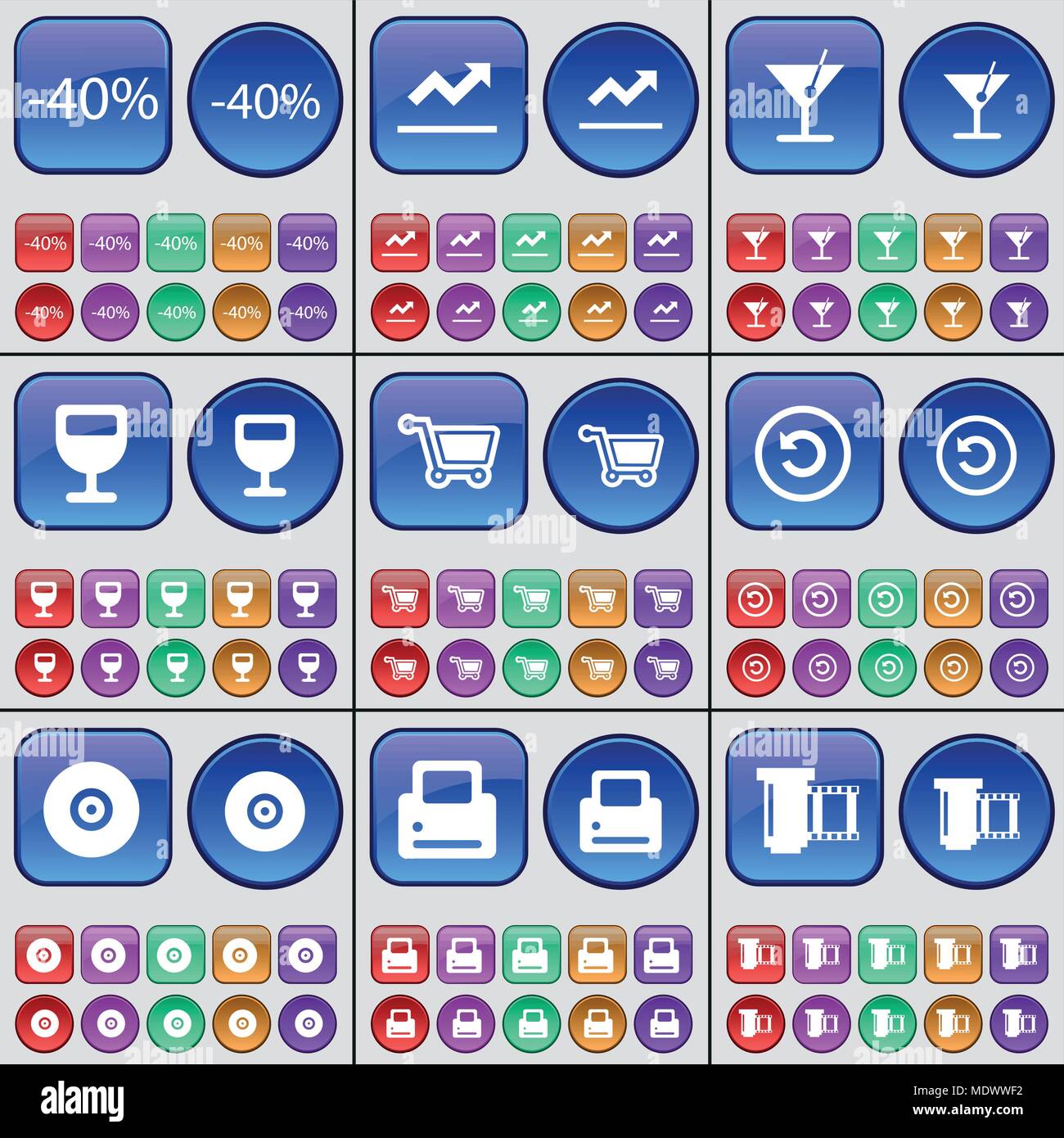 Discount, Graph, Cocktail, Wineglass, Shopping cart, Reload, Disk ...