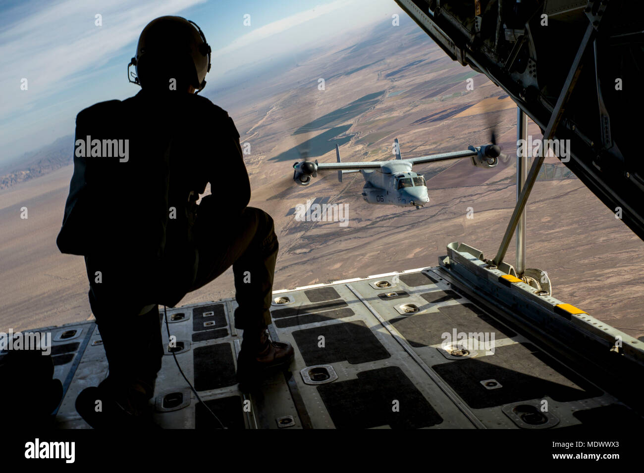 U.S. Marine Corps Cpl. Seth Witherup, a crewmaster with Marine Aerial ...