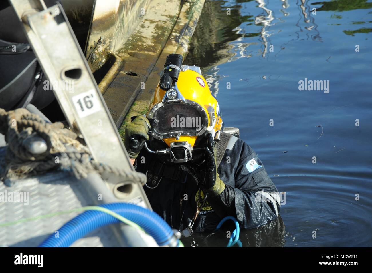 Contract diver Luis Colon, working in support of the Hurricane Maria ...