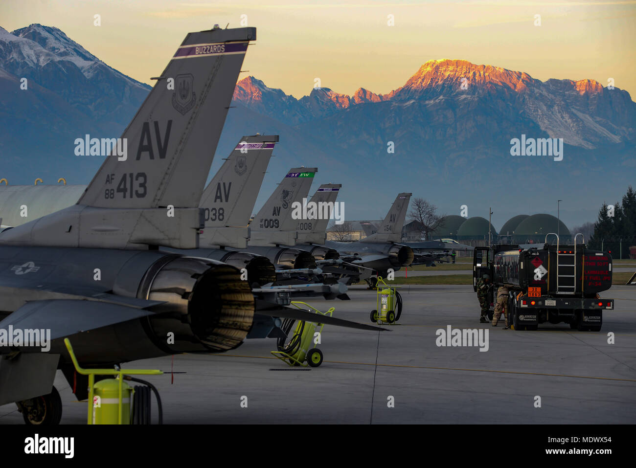A crew chief with the 31st aircraft maintenance squadron hi-res stock ...