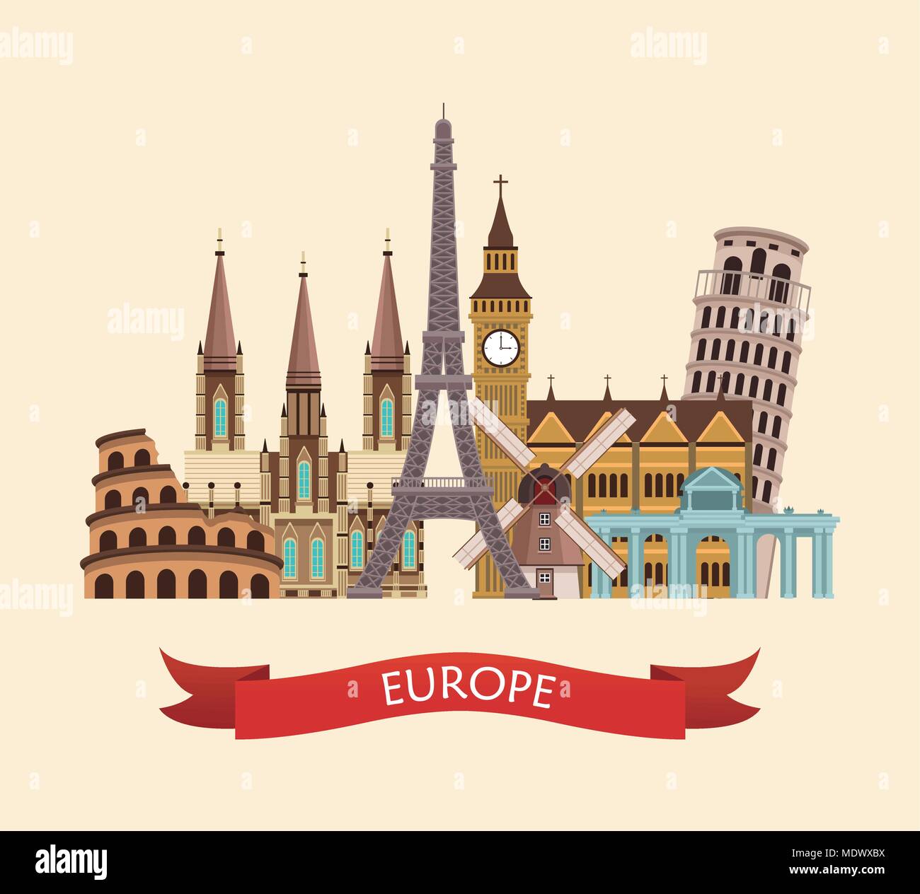 Famous people concept eiffel Stock Vector Images - Alamy