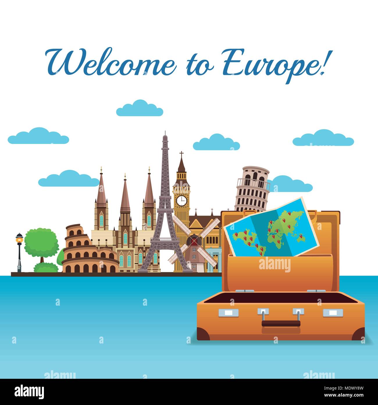 Welcome to europe Stock Vector Image & Art - Alamy