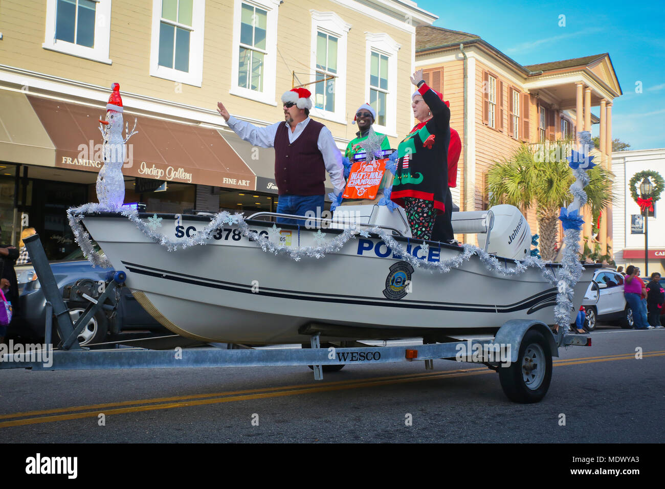 The Port Royal Police Department float takes part in the annual ...
